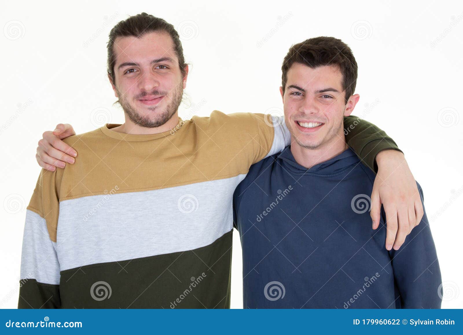 Handsome Men Two Boys Shot of 2 Friends Standing Stock Photo - Image of ...