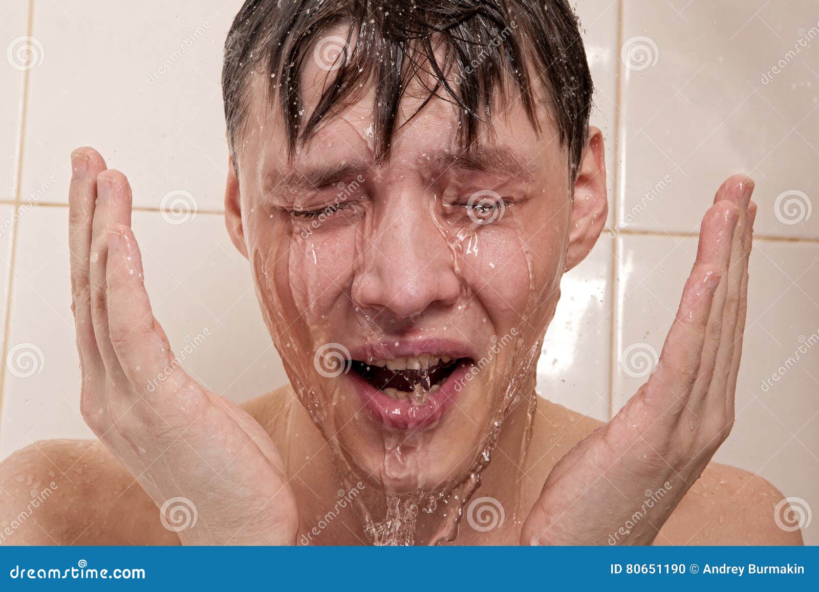 Handsome Men Washing His Face Stock Photo - Image of head, human: 80651190
