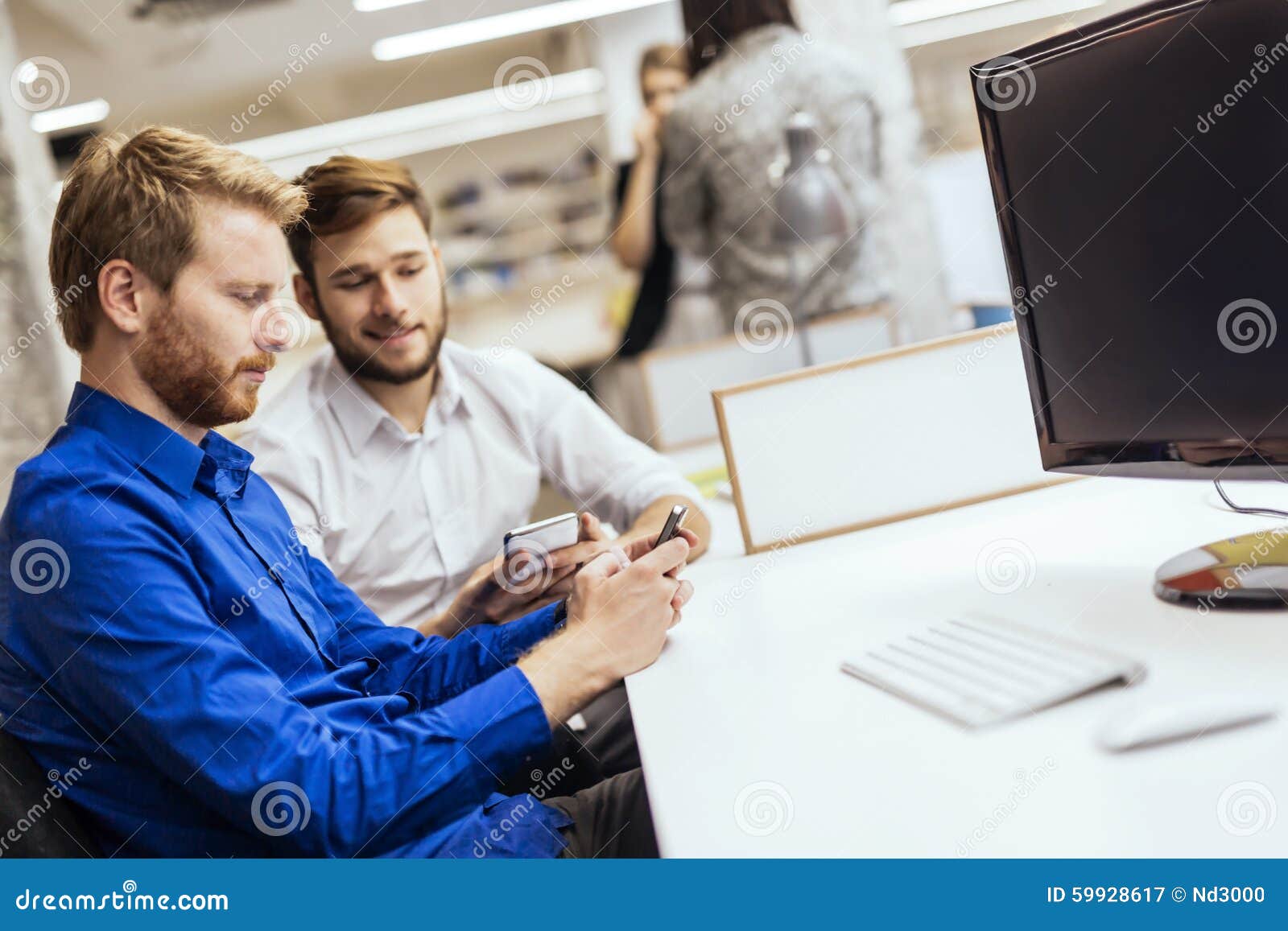 Handsome Men Working in an Office Stock Image - Image of lifestyle ...