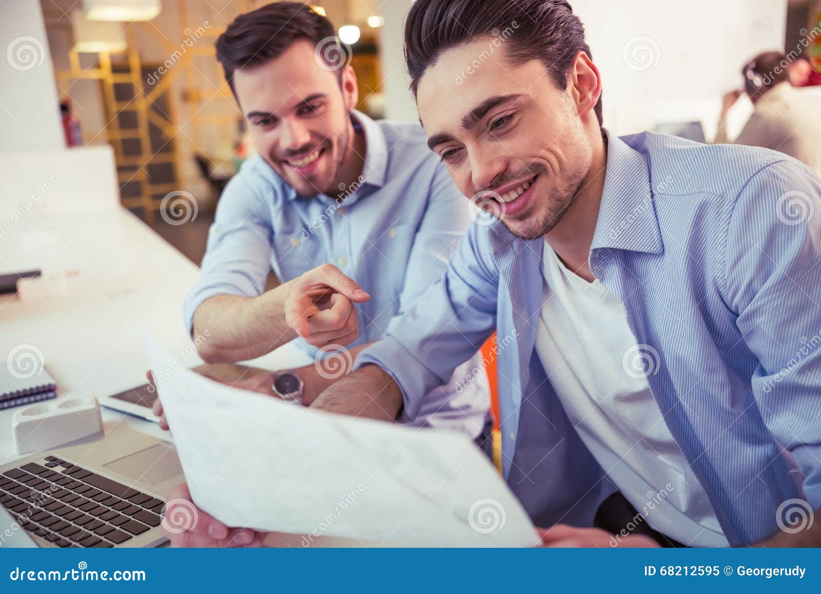 Handsome men working stock image. Image of freelance - 68212595