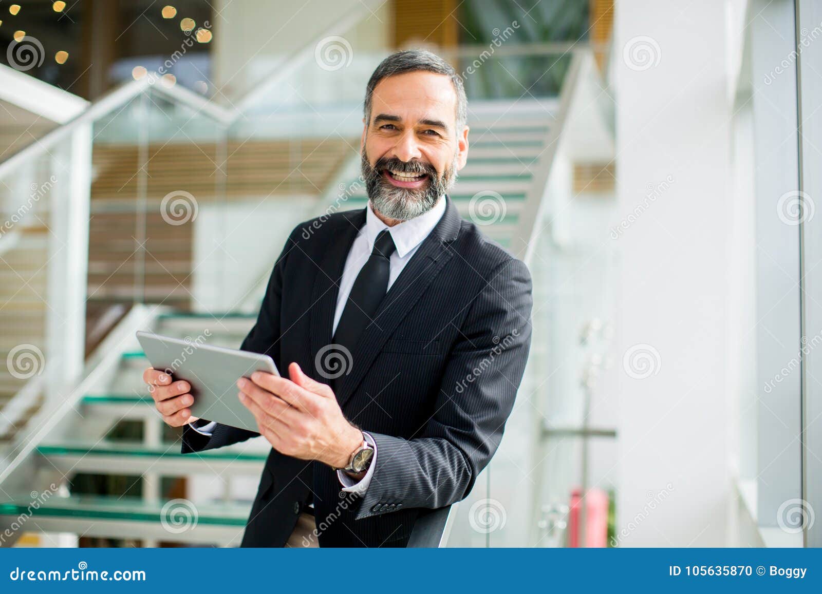 Middle Age Businessman with Tablet in the Office Stock Photo - Image of ... Middle Age Businessman with Tablet in the Office Stock Photo - Image of ...