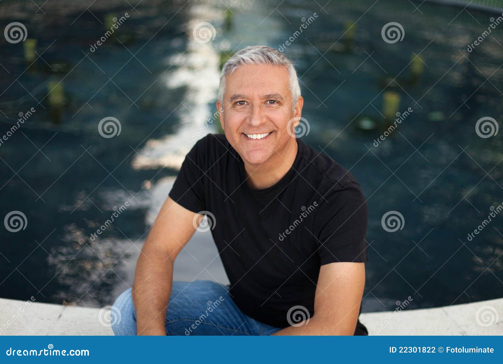 Handsome Middle Aged Man Looking Pensive In The Sun Royalty-Free Stock ...