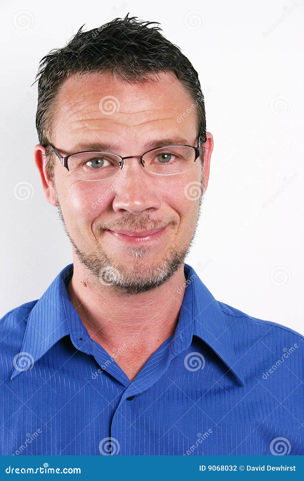 Handsome Middle Aged Man with Bifocals Stock Photo - Image of beard ...