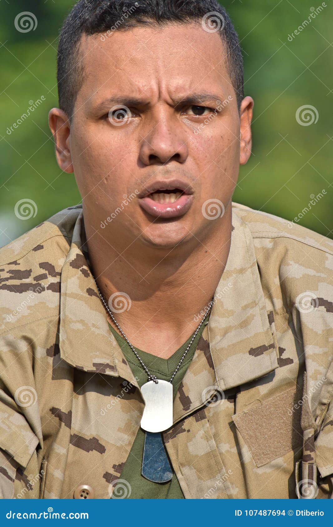 Confused Veteran Soldier stock photo. Image of middle - 107487694