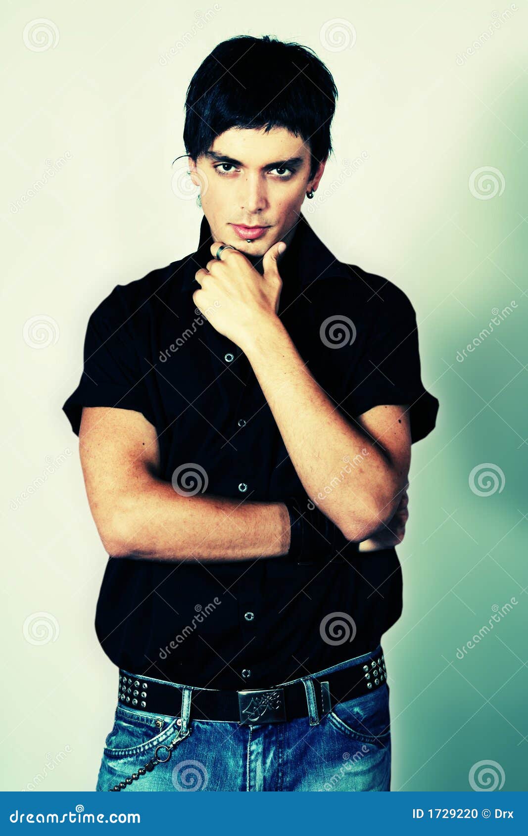 Handsome model looking stock photo. Image of attractive - 1729220