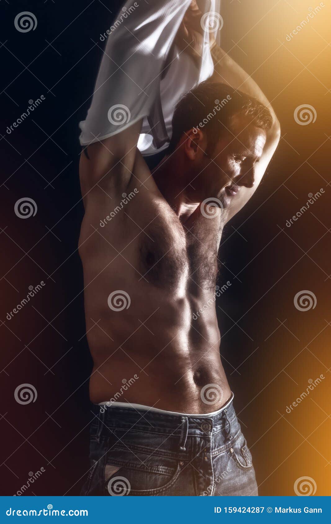 Handsome Muscle Man Side View Stock Image - Image of diet, fitness ...
