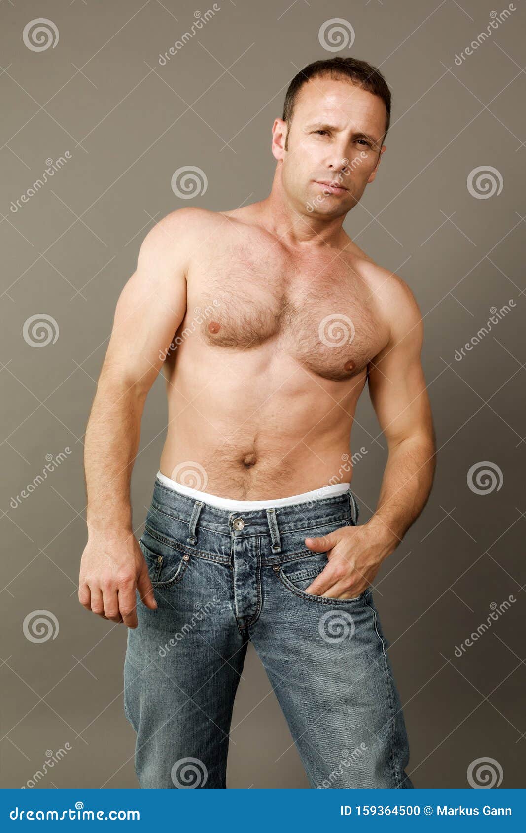 Handsome Muscle Man Side View Stock Photo - Image of person, shape ...