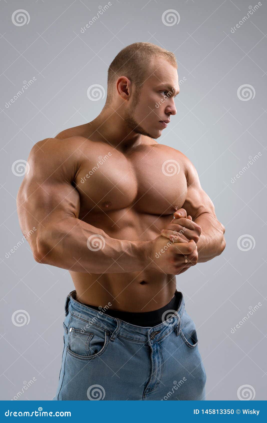 Handsome Bodybuilder Cropped View Stock Photo - Image of strong, arms ...