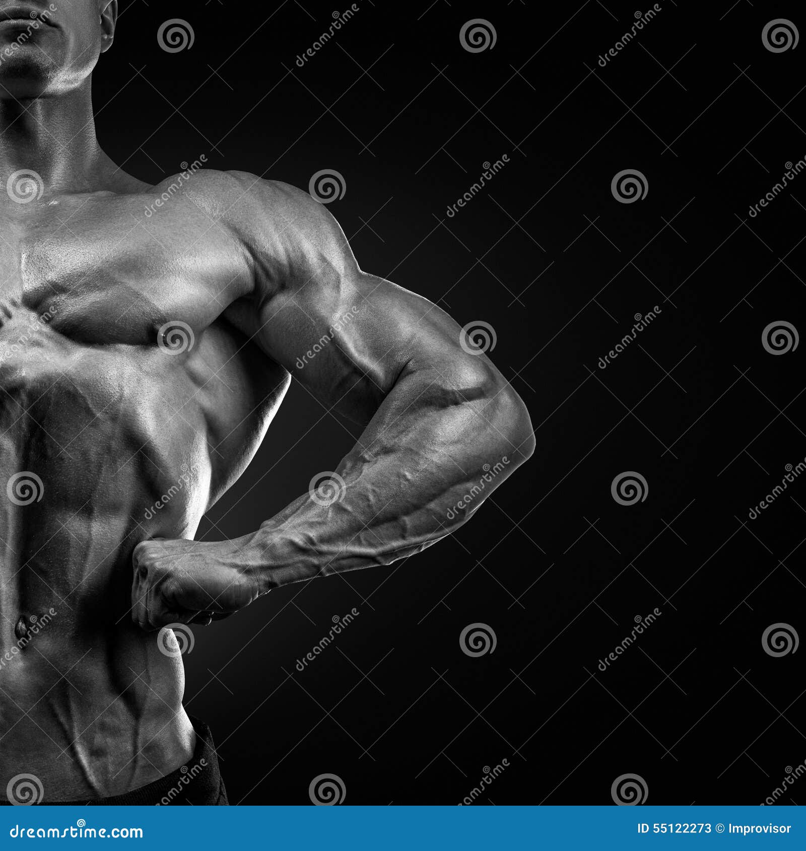 Handsome Muscular Bodybuilder Posing on Front Lat Spread Stock Image ...