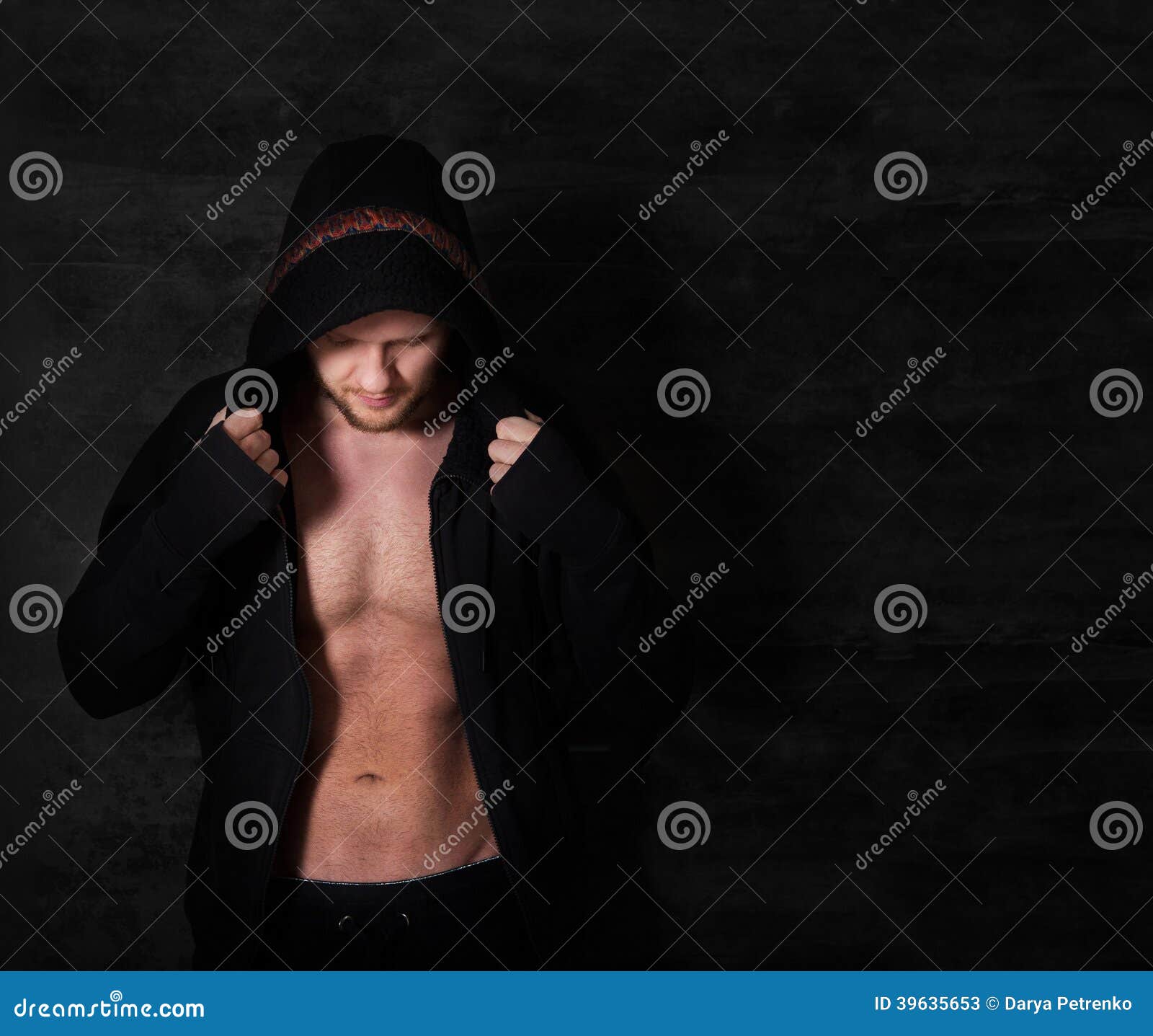 Handsome Muscular Male Model Near the Wall Stock Image - Image of ...