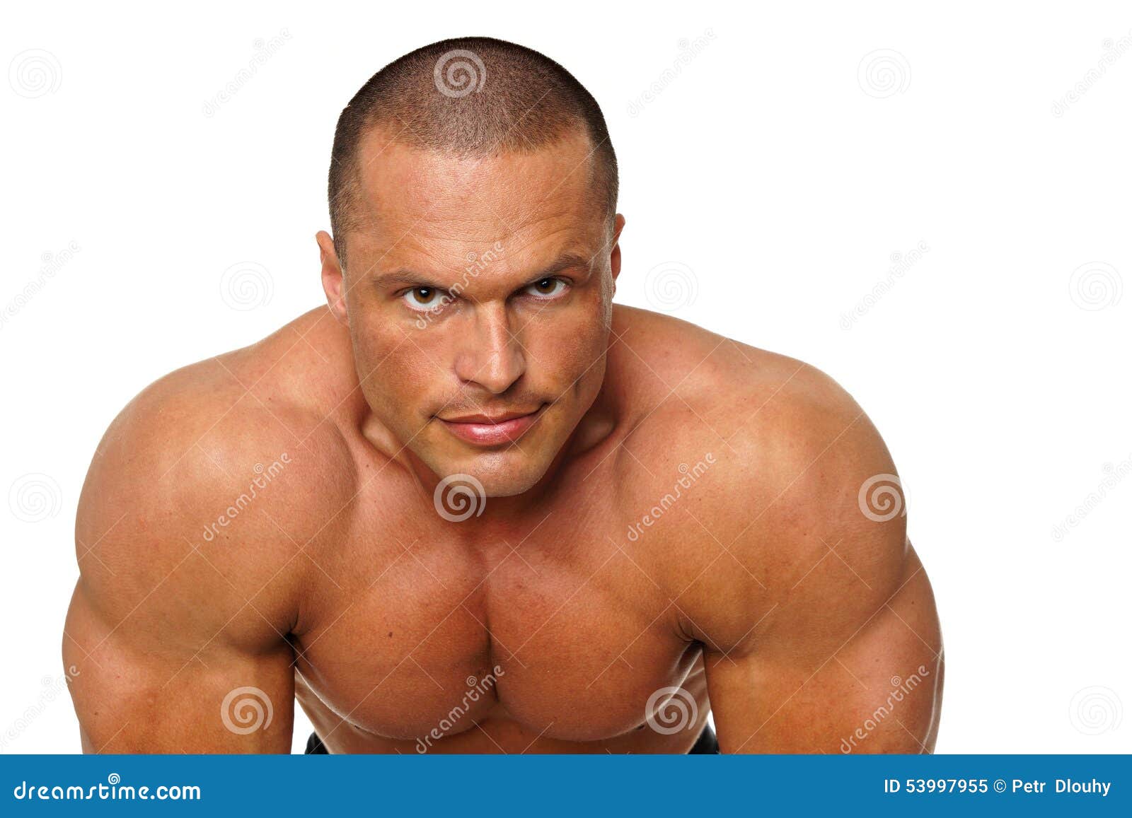 Handsome muscular man stock image. Image of mustache - 53997955