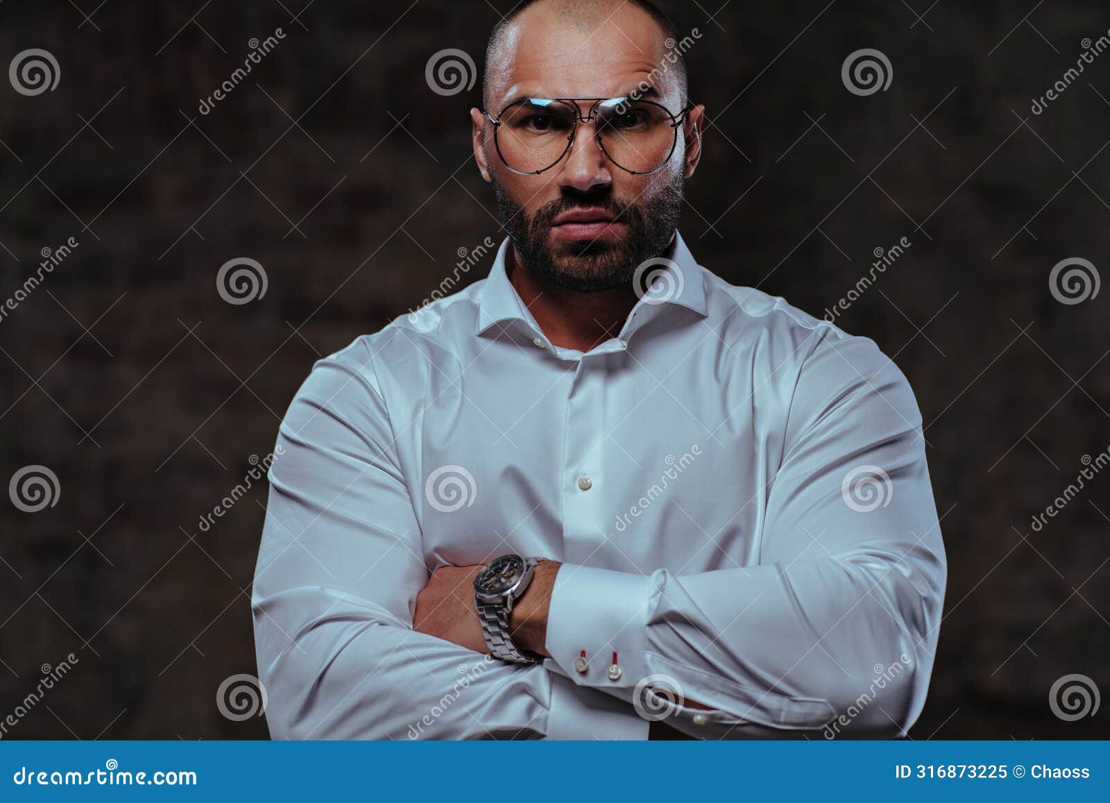Handsome Muscular Man in Office Style Stock Image - Image of model ...