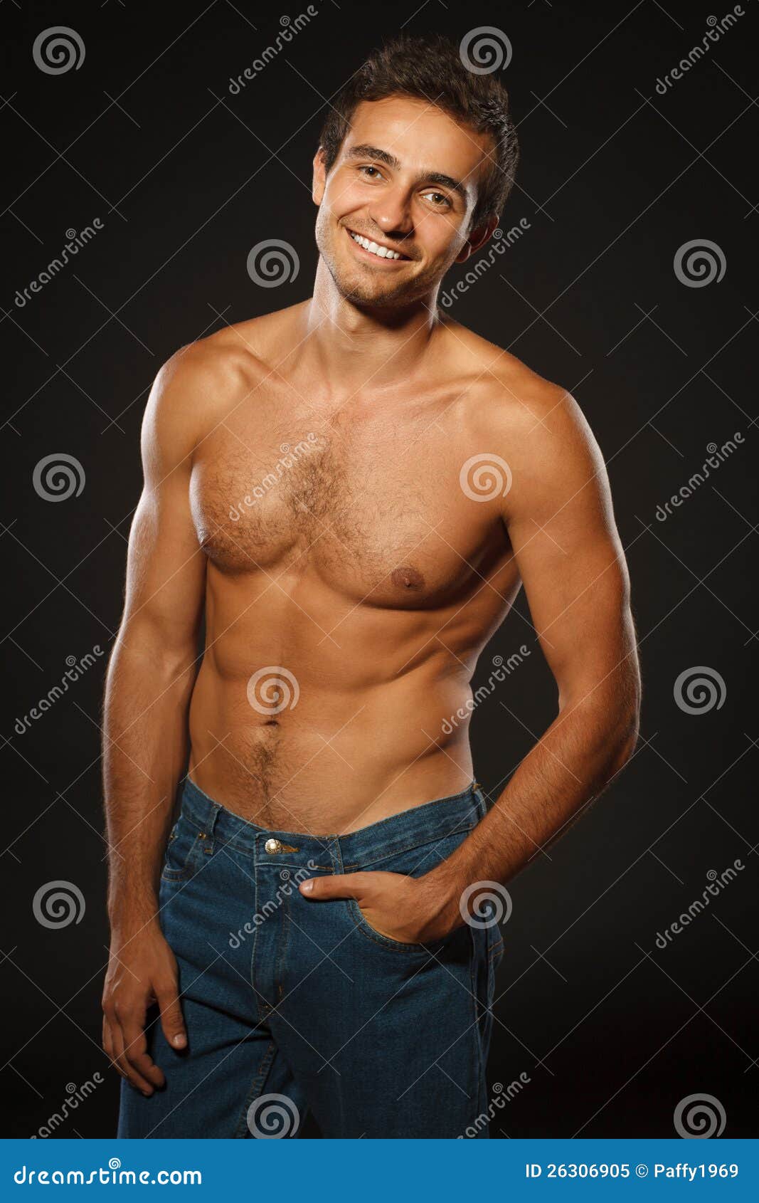Shirtless Man With Toothy Smile Royalty-Free Stock Photography ...