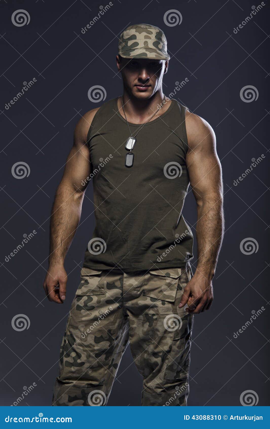 Handsome muscular man stock photo. Image of toned, bodybuilder - 43088310