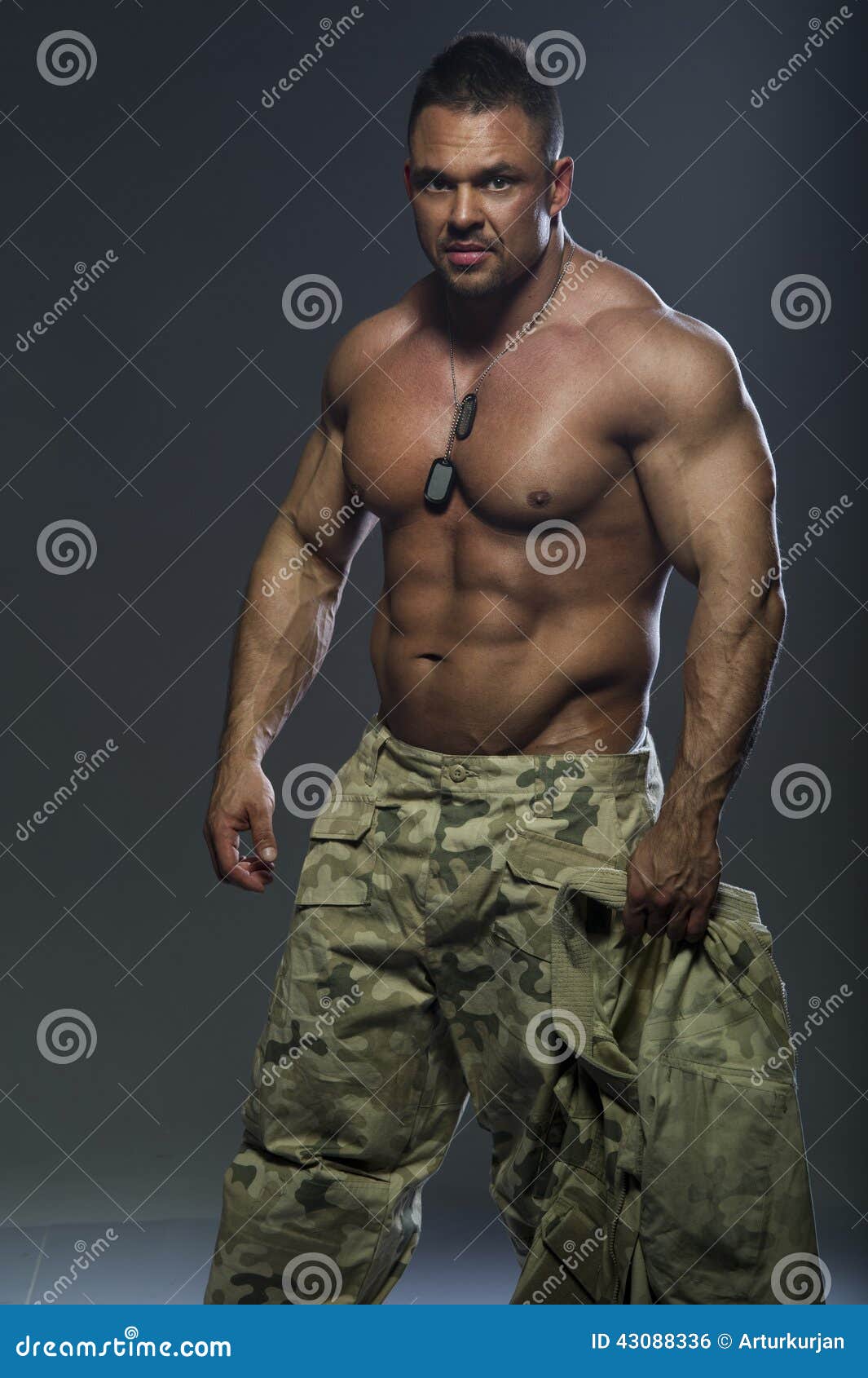 Handsome Muscular Shirtless Young Man From The Back Royalty-Free Stock ...