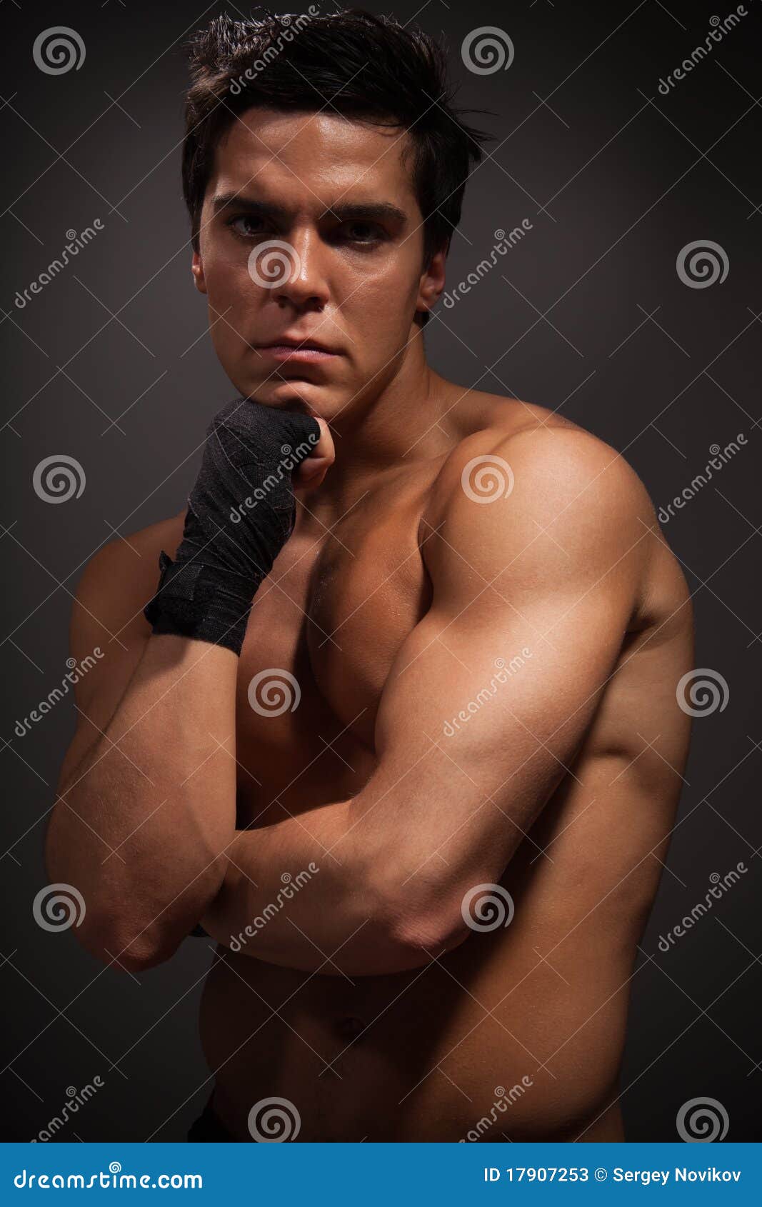Handsome Muscular Man Thinking Stock Image - Image of caucasian, person ...