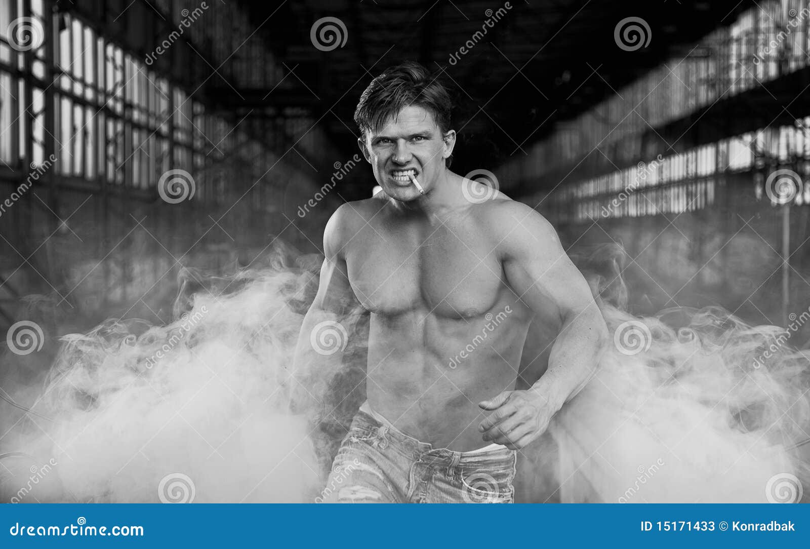 Handsome Muscular Man Walking Stock Image - Image of model, muscular ...
