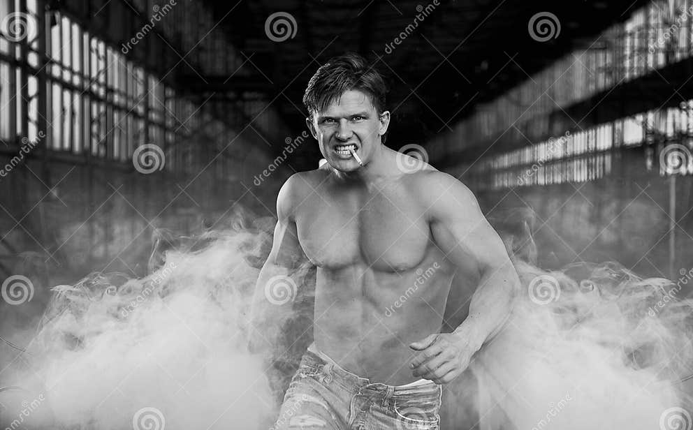 Handsome Muscular Man Walking Stock Image - Image of model, muscular ...