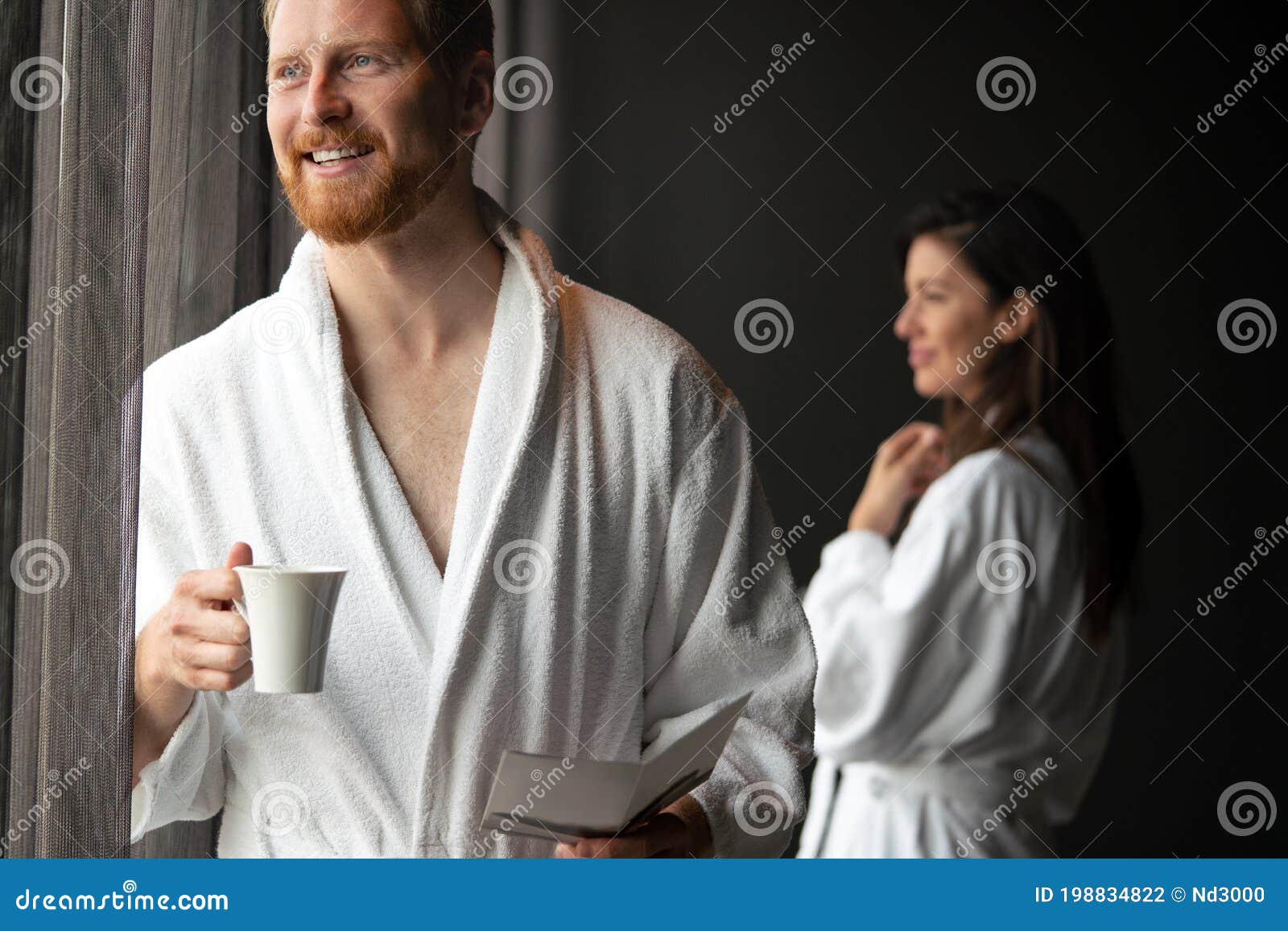 Handsome, Muscular, Young Man Drinking His Morning Coffee in a Hotel ... Handsome, Muscular, Young Man Drinking His Morning Coffee in a Hotel ...