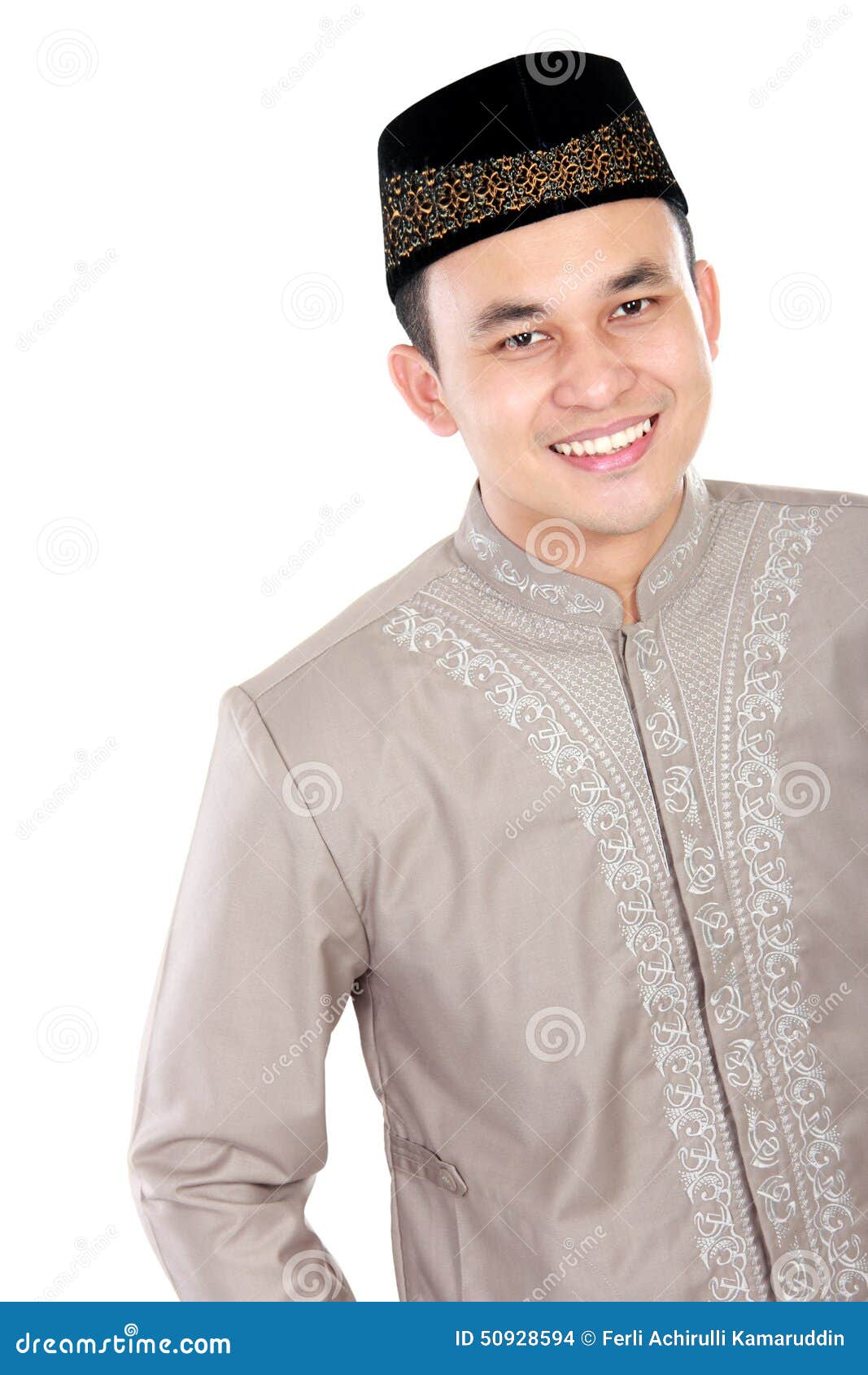 Handsome Muslim Man Smiling Stock Photo - Image of looking, neat: 50928594