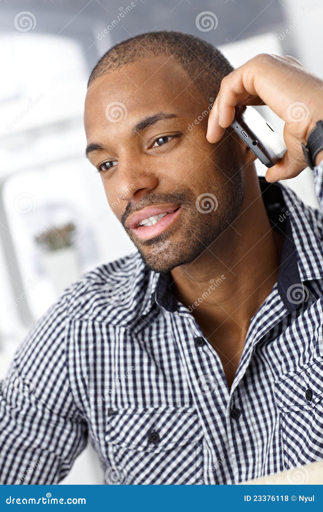 Handsome Office Worker on Mobile Call Stock Photo - Image of casual ...