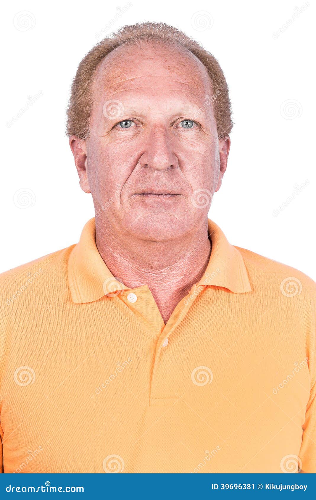 Handsome Old Man with Orange Polo-shirt Stock Image - Image of active ...