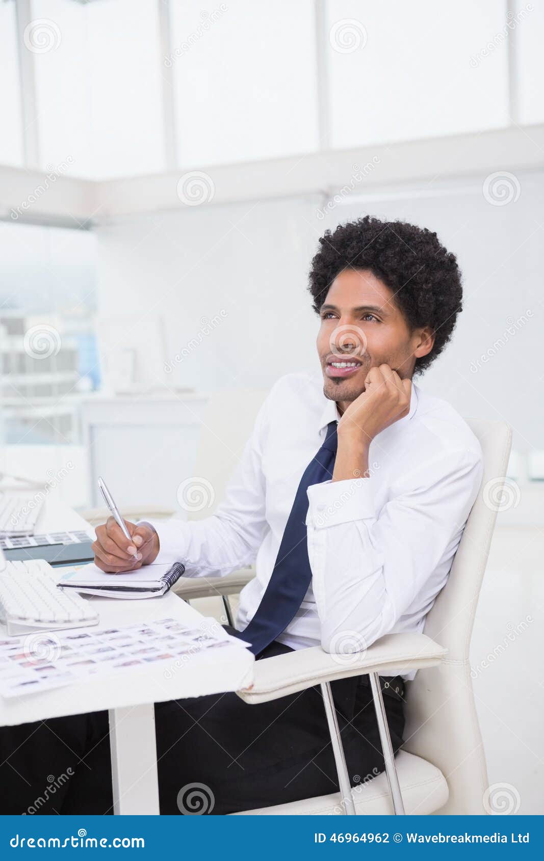 Handsome Photo Editor Working at Desk Stock Photo - Image of smiling ...