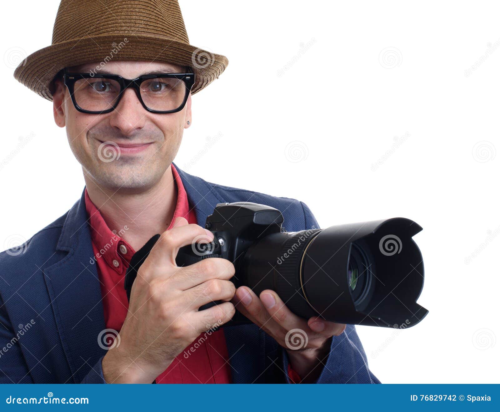 Handsome Photographer Holding a Camera Stock Photo - Image of handsome ...