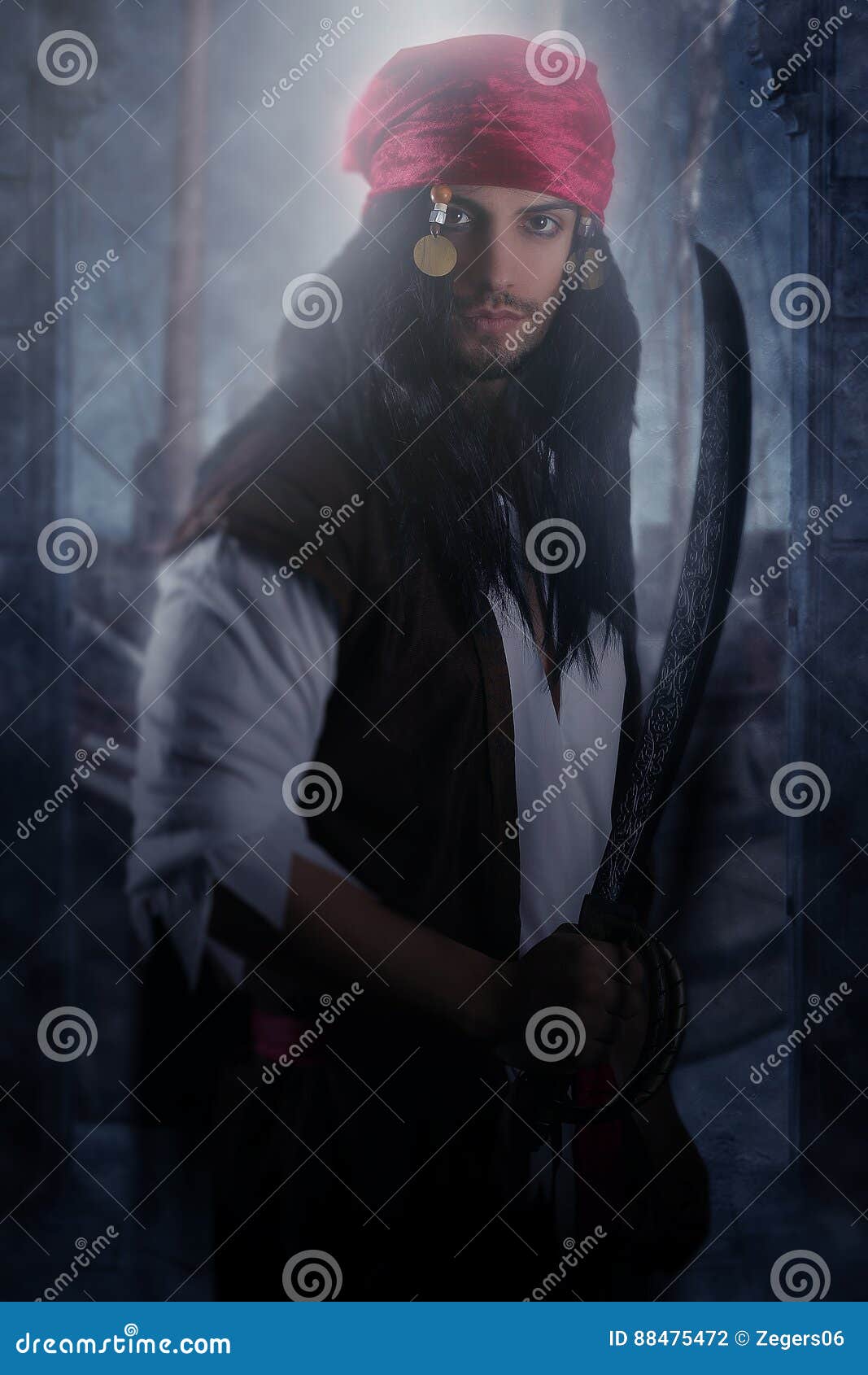 Handsome Pirate Holding a Sword Stock Photo - Image of young, sword ...