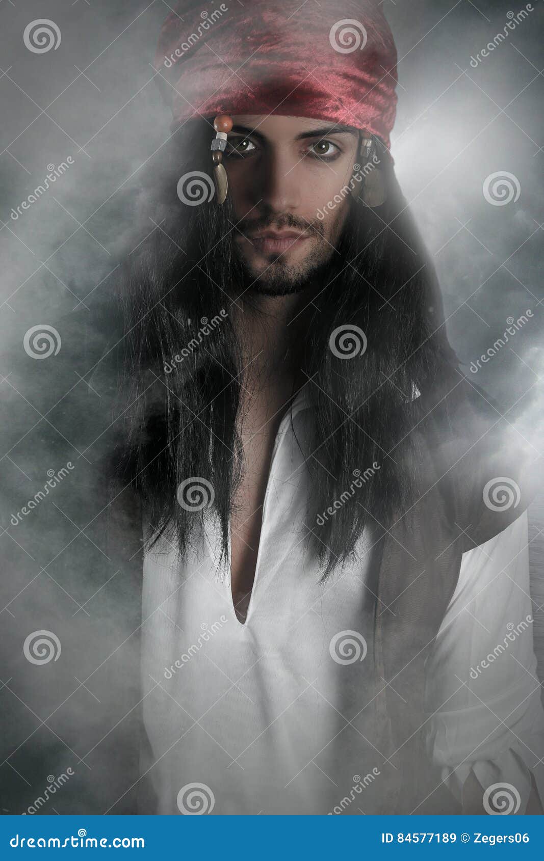 Handsome pirate posing stock image. Image of mysterious - 84577189
