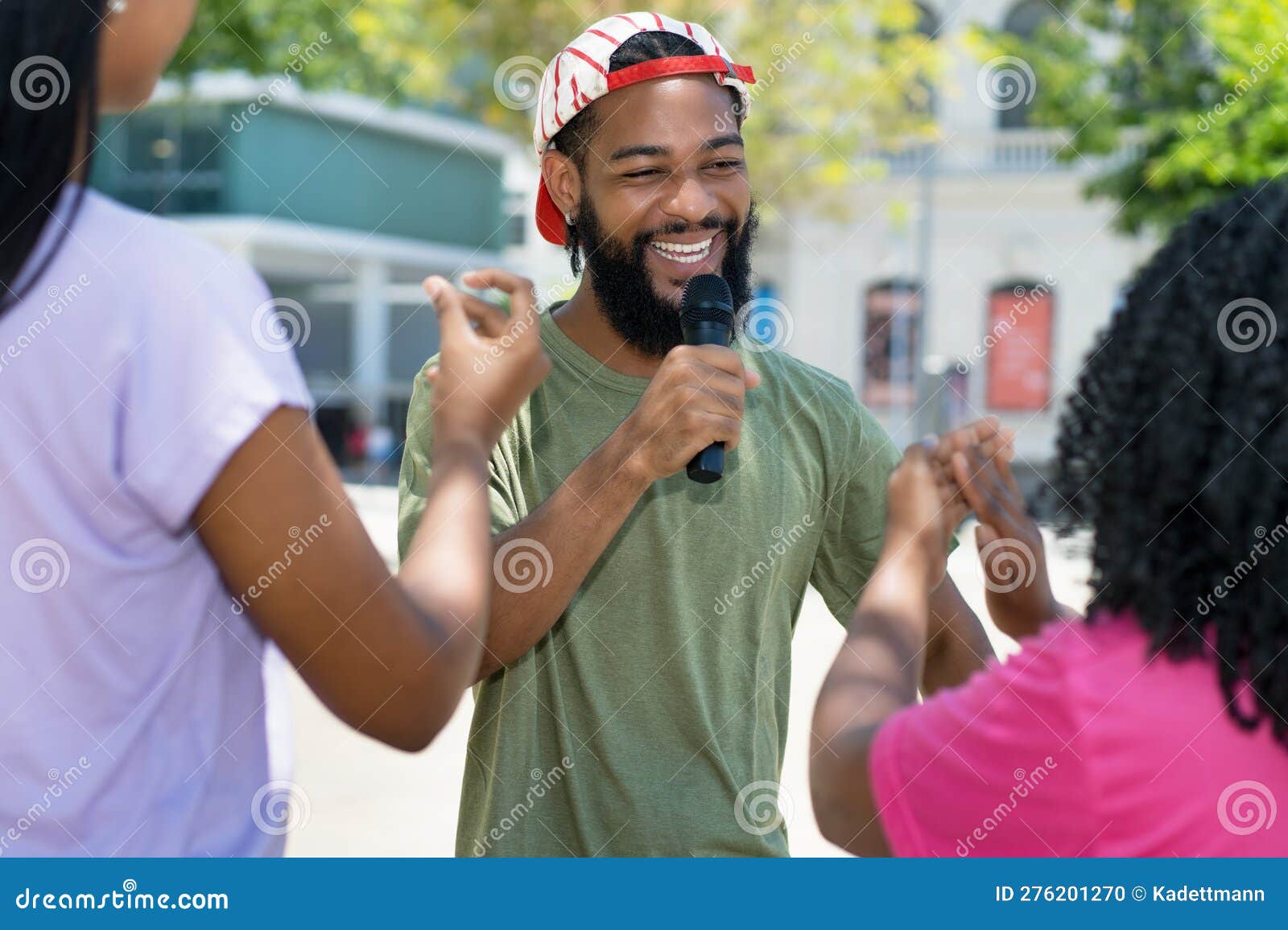 Handsome Rapper Singing Outdoor in the City Stock Photo - Image of ...