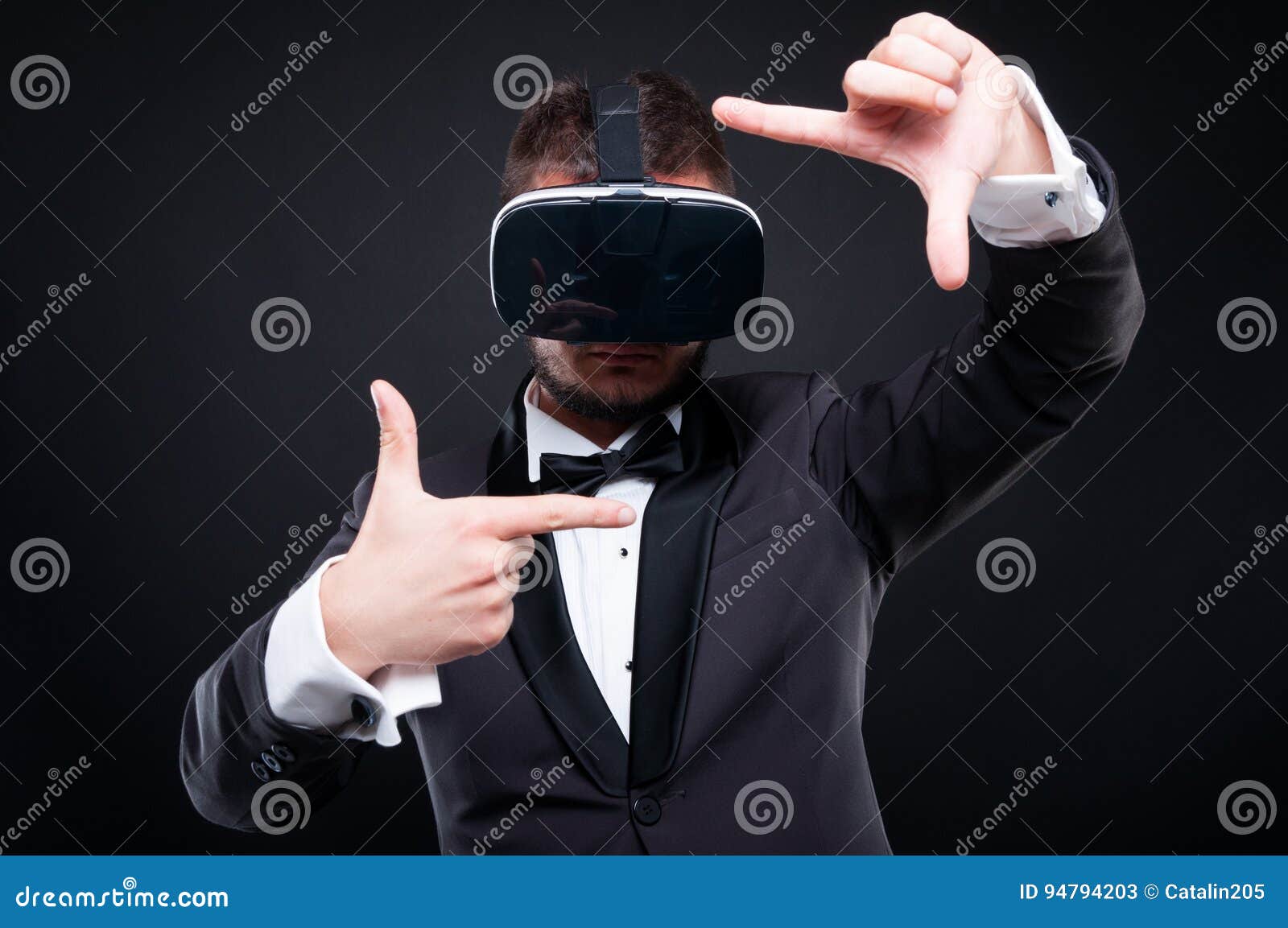 Handsome Rich Guy with Virtual Reality Glassess Stock Image - Image of ...