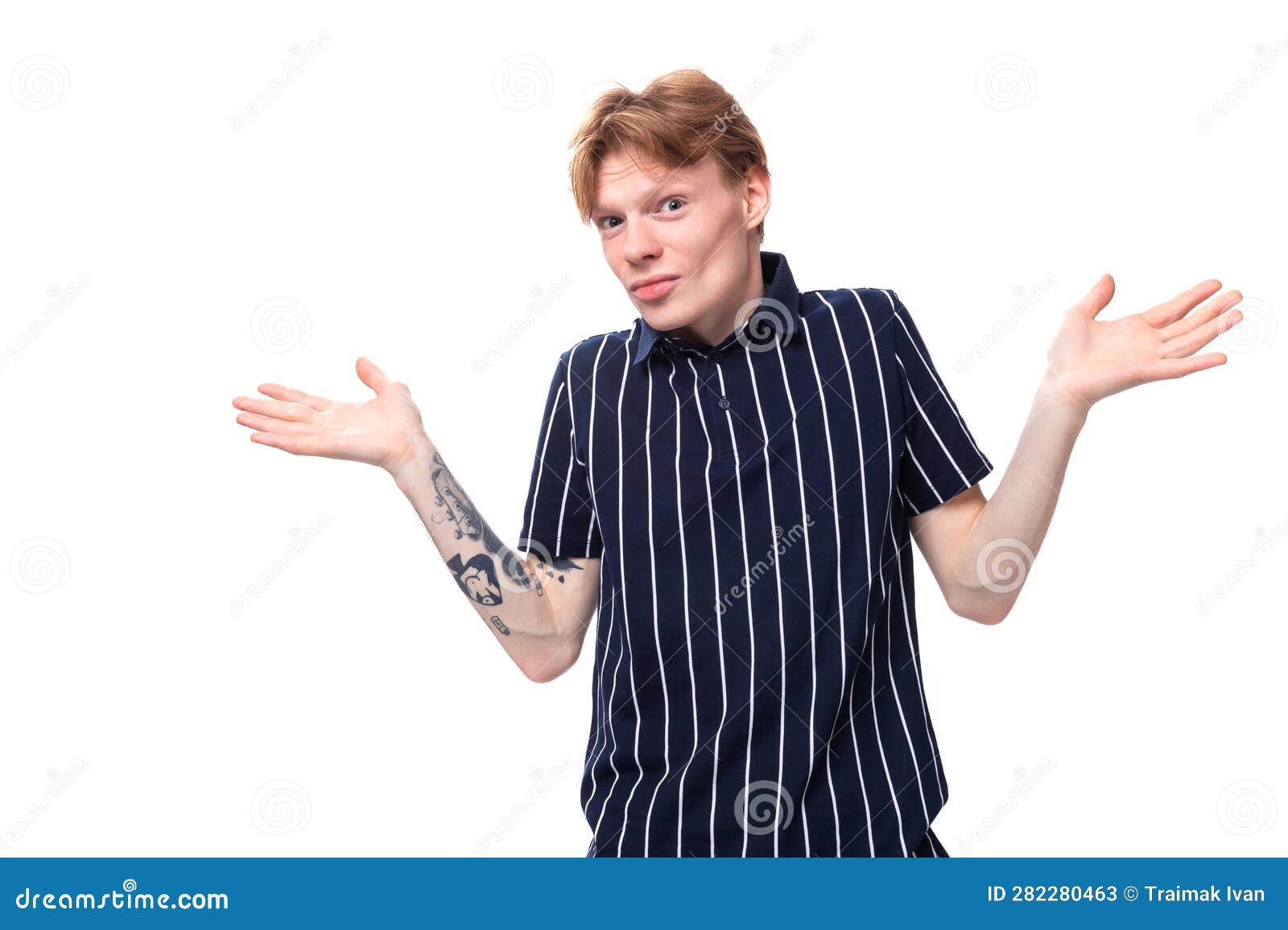 Handsome 25s Blond Man Shrugs Stock Image - Image of male, face: 282280463