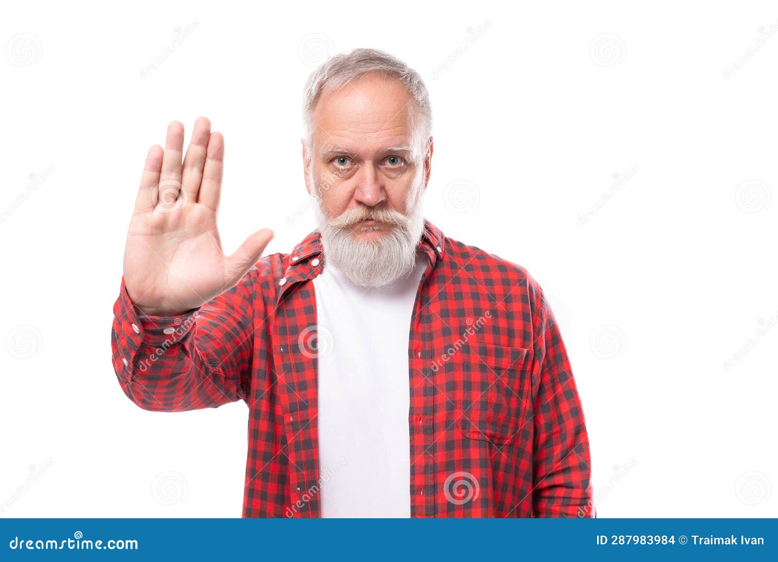 Handsome 60s Retired Man with White Beard and Mustache Asks To Stop ...