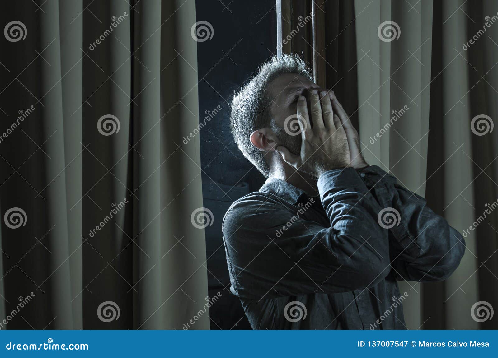 Handsome Sad and Depressed Man Desperate Suffering Depression Problem ...