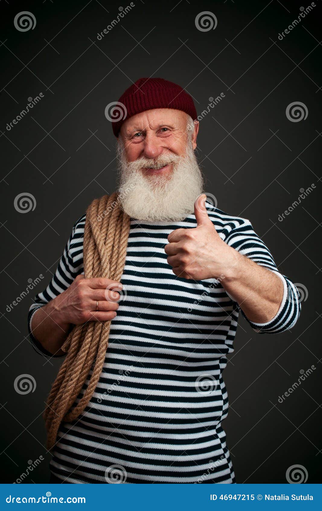 Handsome Sailor Isolated. Seaman. Stock Image - Image of active, blue ...