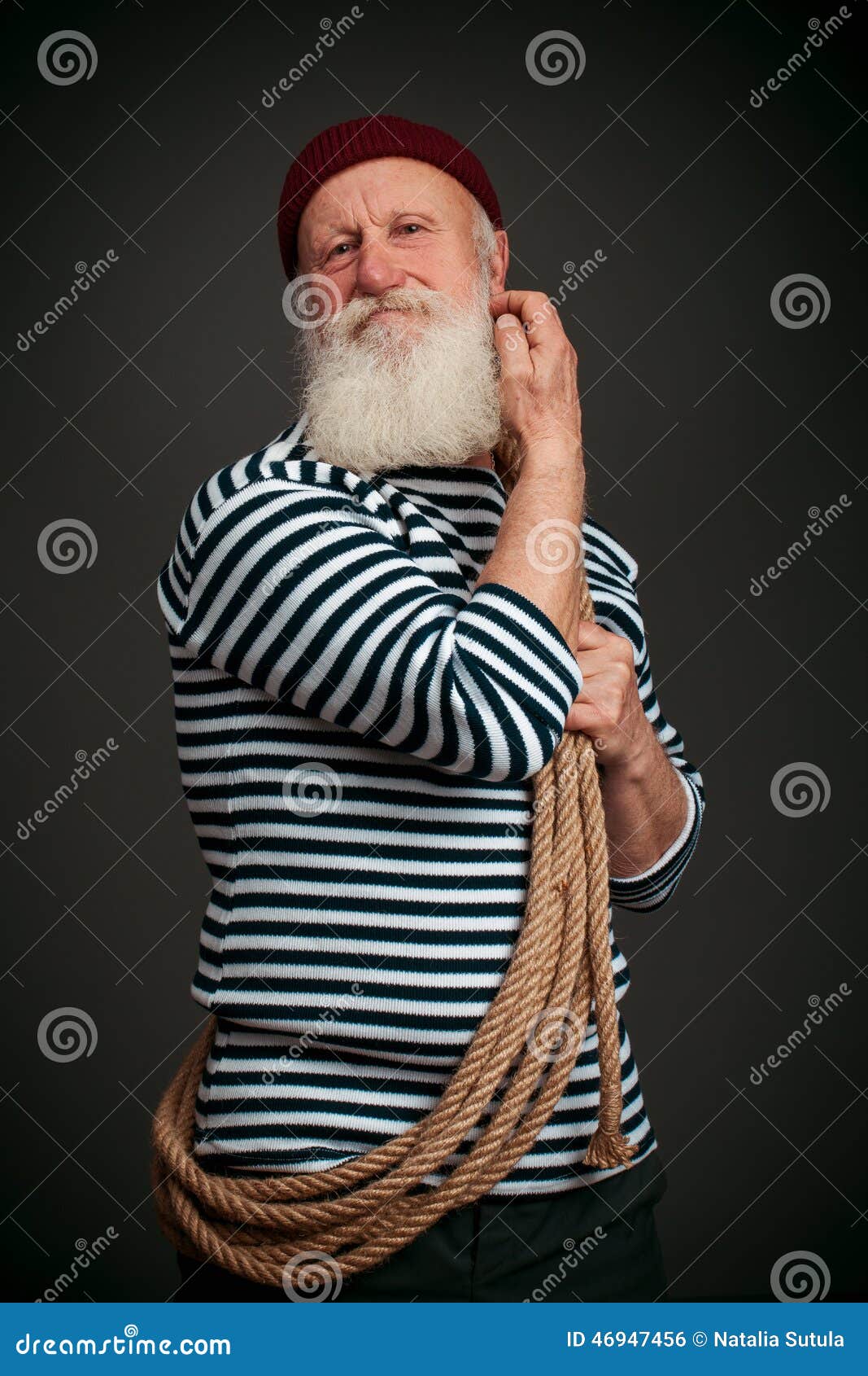 Handsome Sailor Isolated. Seaman. Stock Photo - Image of happiness ...