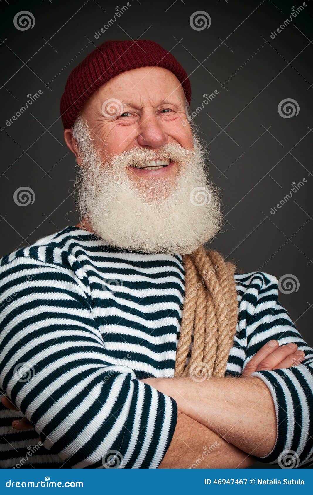 Handsome Sailor Isolated. Seaman. Stock Image - Image of eyes ...