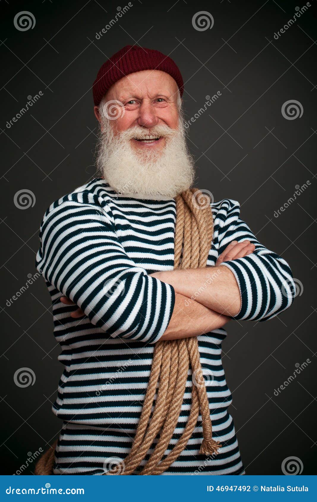 Handsome Sailor Isolated. Seaman. Stock Photo - Image of male, hair ...