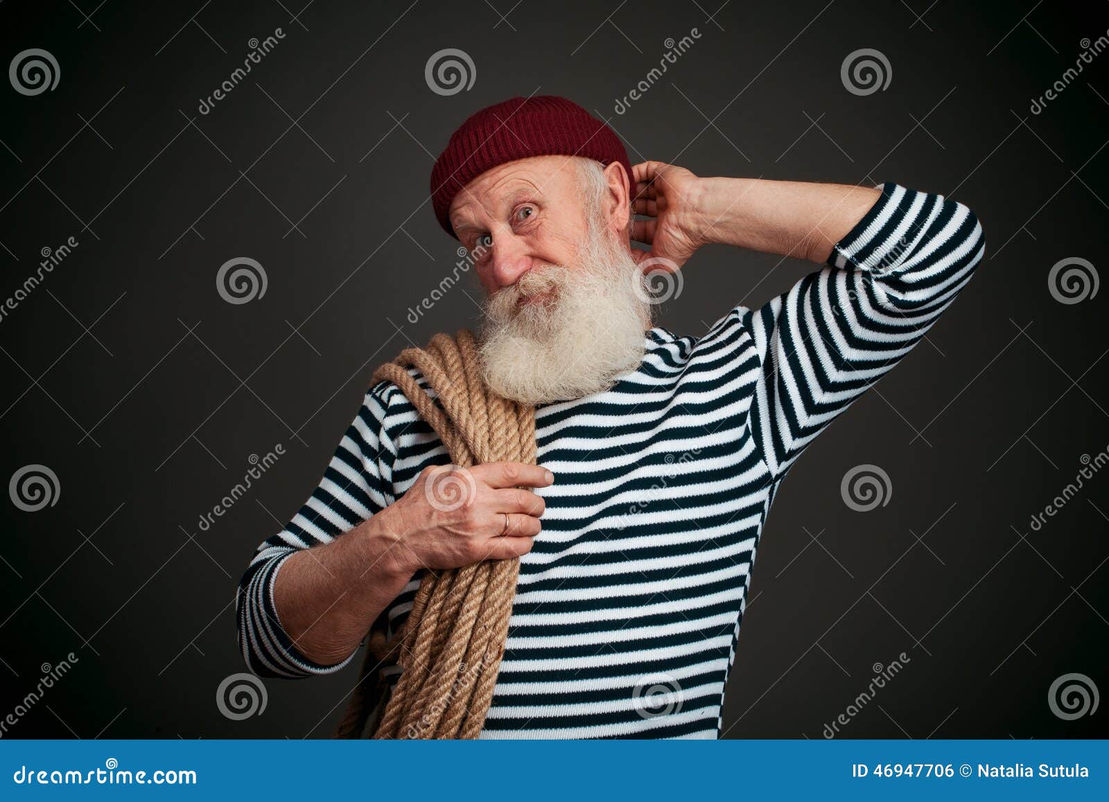 Handsome Sailor Isolated. Seaman. Stock Photo - Image of grandfather ...