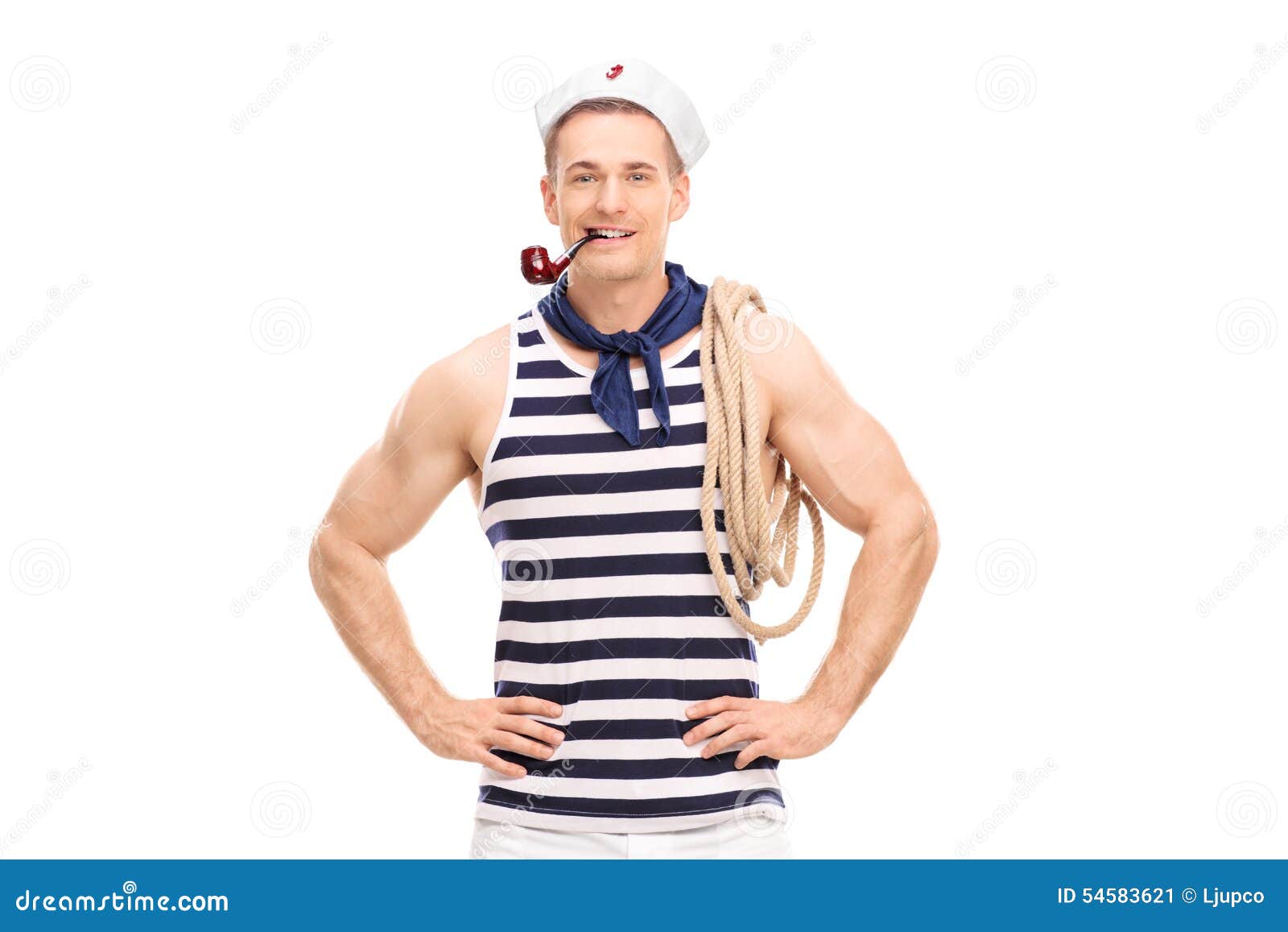 Handsome Sailor Smoking a Pipe Stock Image - Image of lifestyle, outfit ...