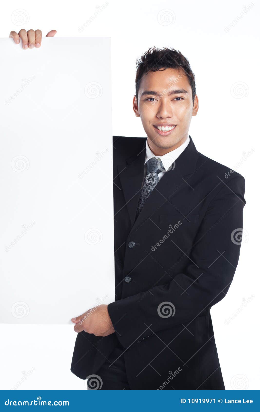 Handsome Salesman, Businessman with Blank Placard Stock Image - Image ...
