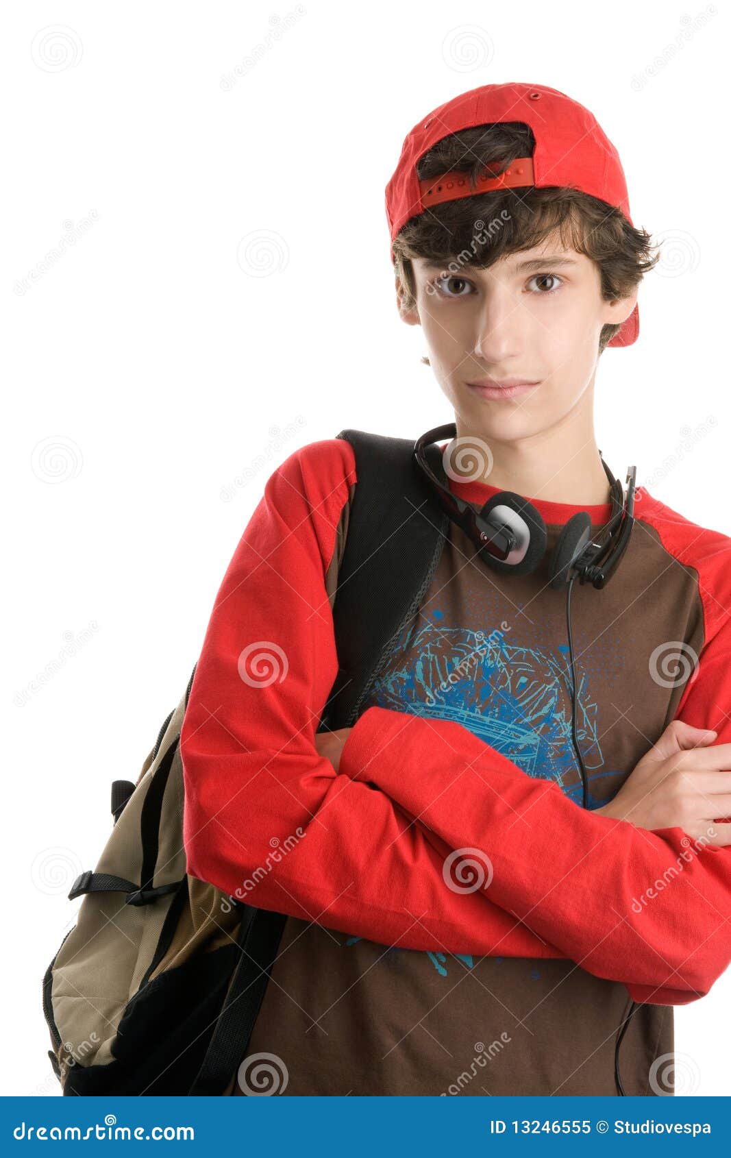 Handsome schoolboy stock image. Image of bags, children - 13246555