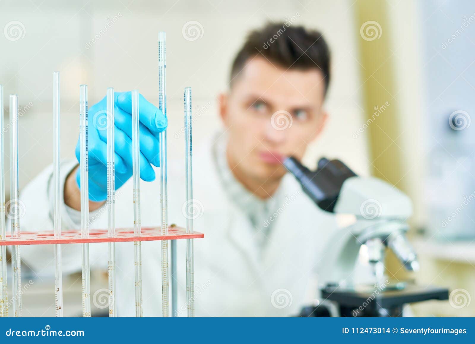 Handsome Scientist Focused on Work Stock Photo - Image of holder, hand ...