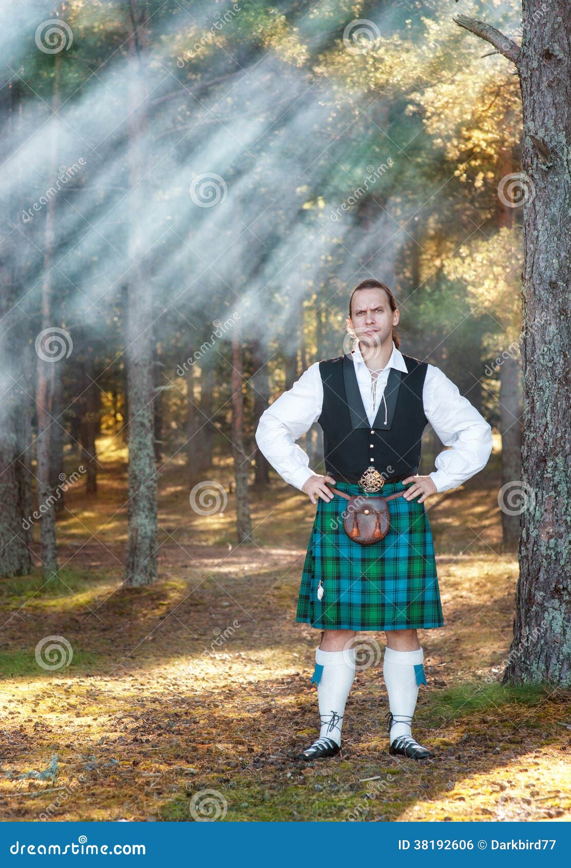 Handsome Scottish Man in the Forest Stock Photo - Image of looking ...