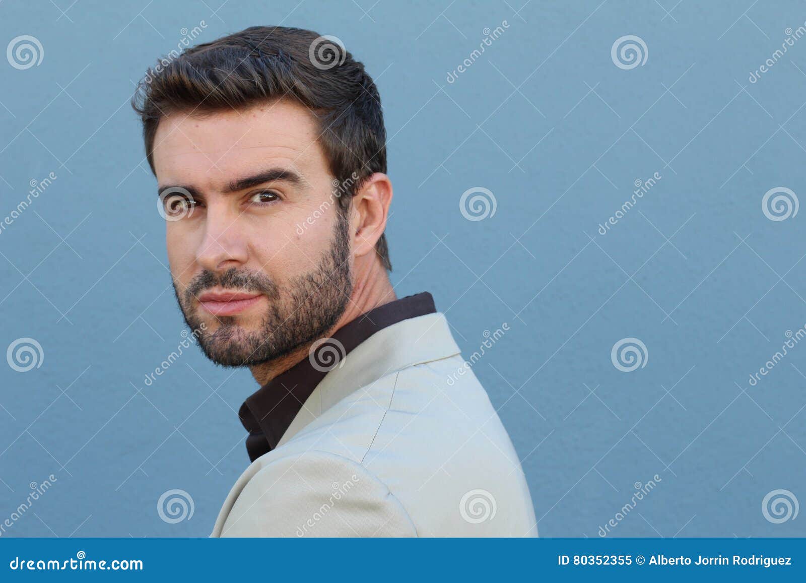 Handsome Seductive Man Flirting and Looking at Camera with Space for ...