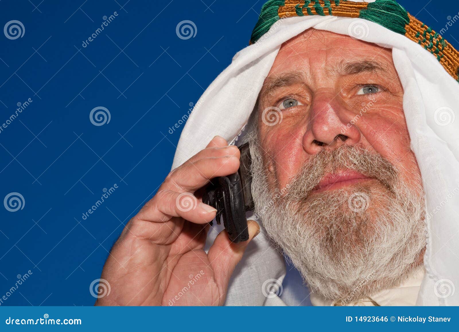 Handsome Senior Arab On The Phone Royalty Free Stock Image - Image ...