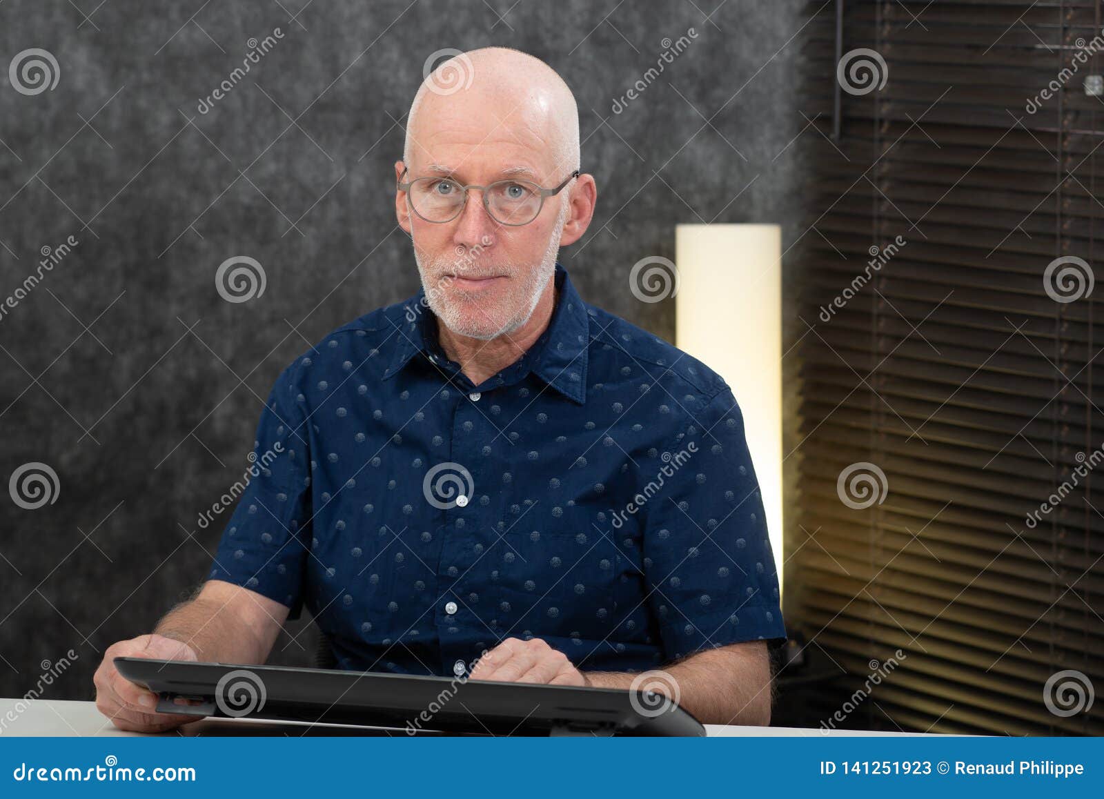 Handsome Senior Businessman Using Computer Keyboard Stock Image - Image ...
