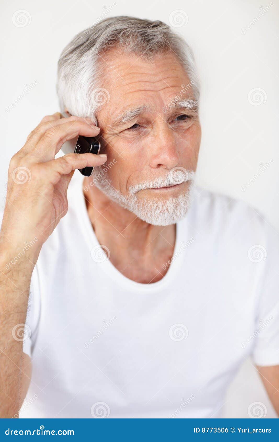 A Handsome Senior Man Communicating on a Mobile Stock Photo - Image of ...