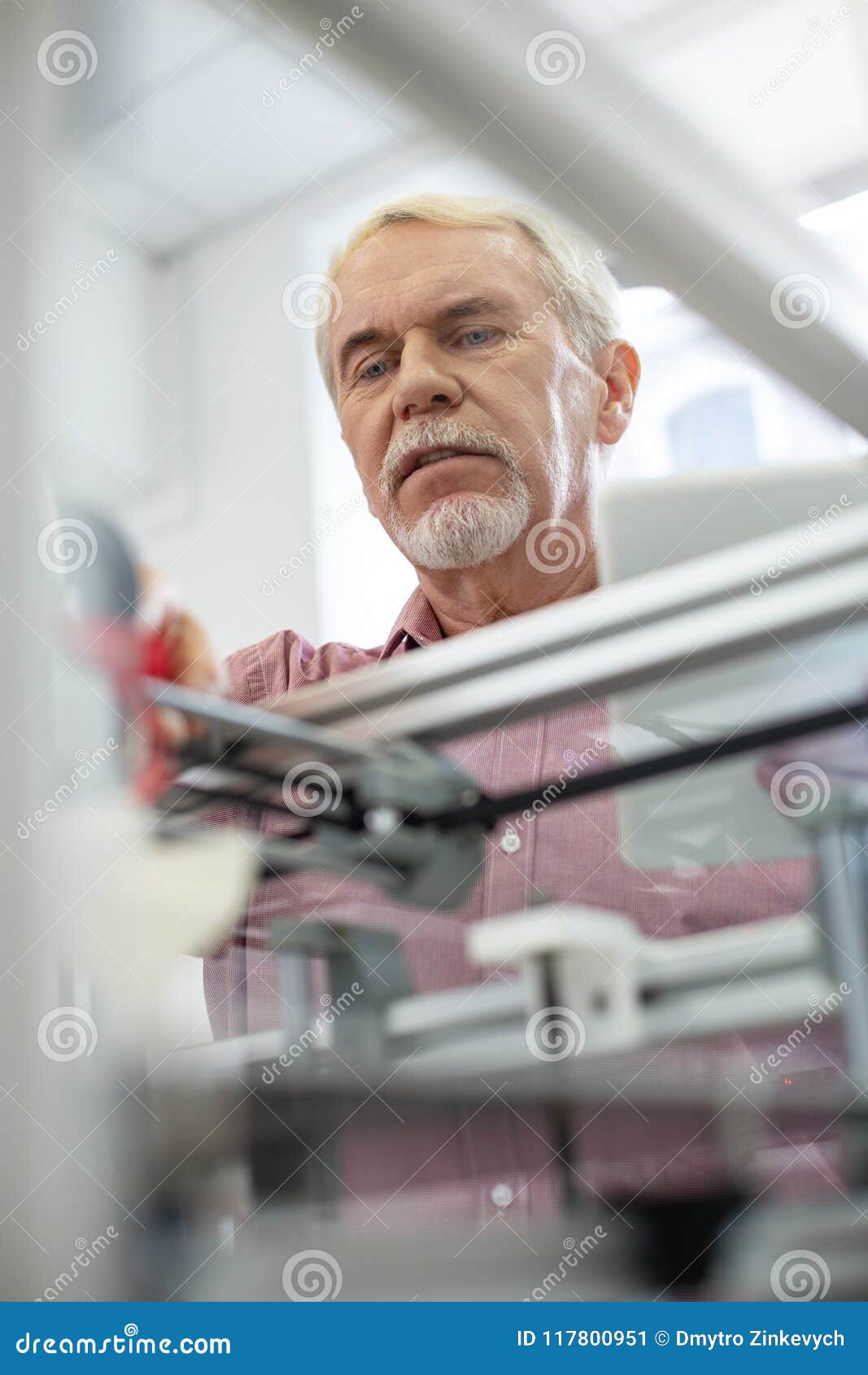 Handsome Senior Man Observing Printing Process Stock Image - Image of ...